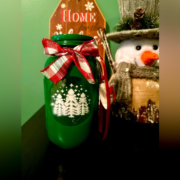 Hand Crafted | Holiday | Trees Light Up Mason Jar | Poshmark
